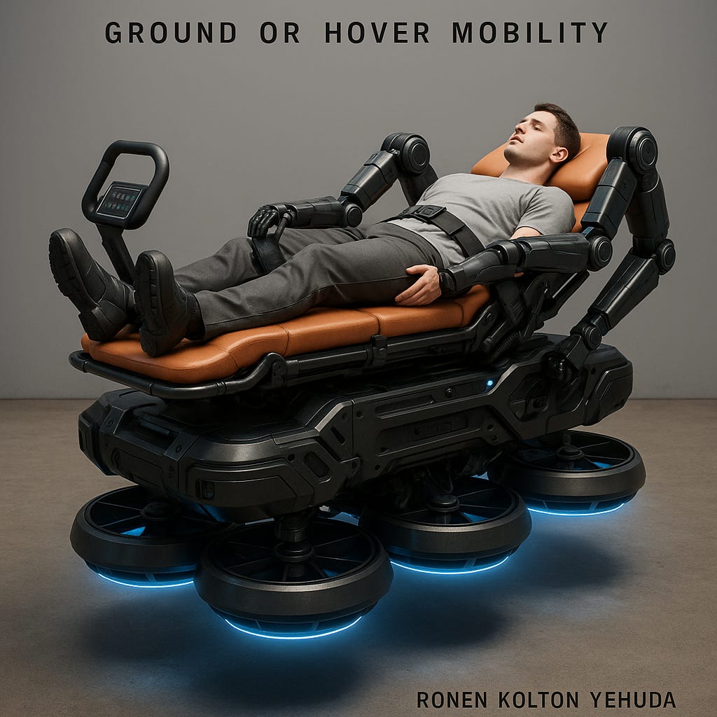 Autonomous and Manual Hybrid Stretcher: Ground or Hover Mobility