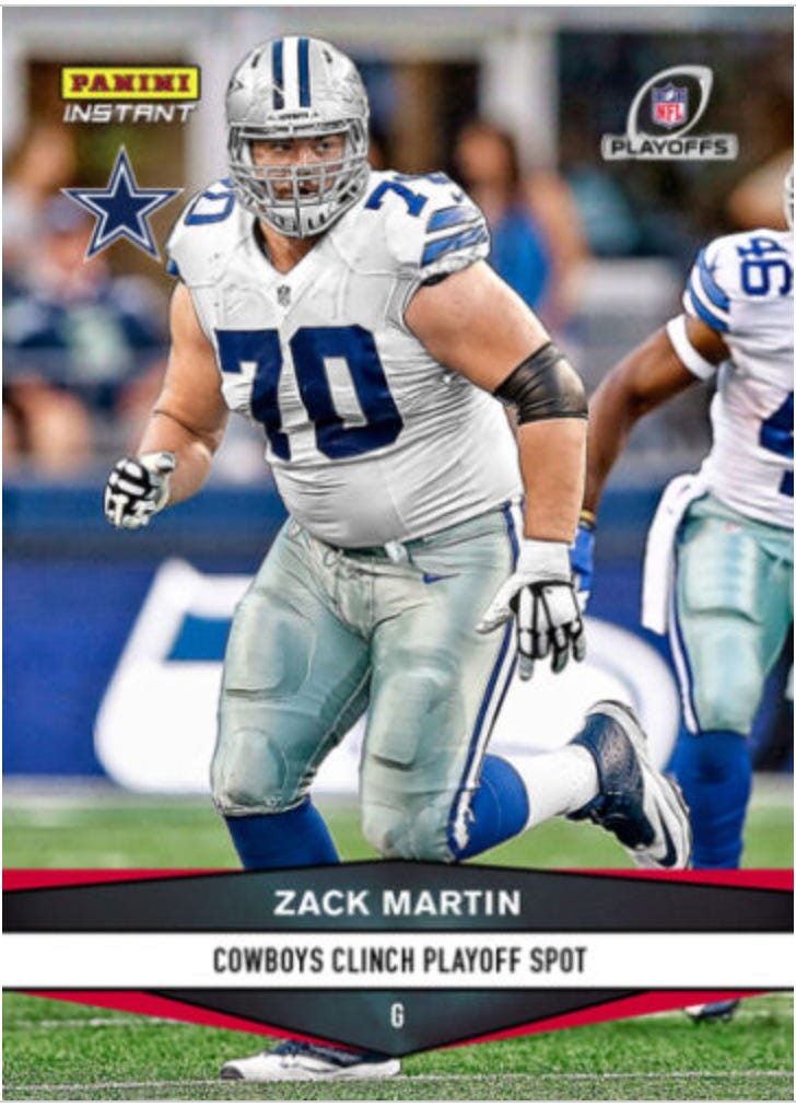 Zack Martin has done his part and more. - by Bob Sturm