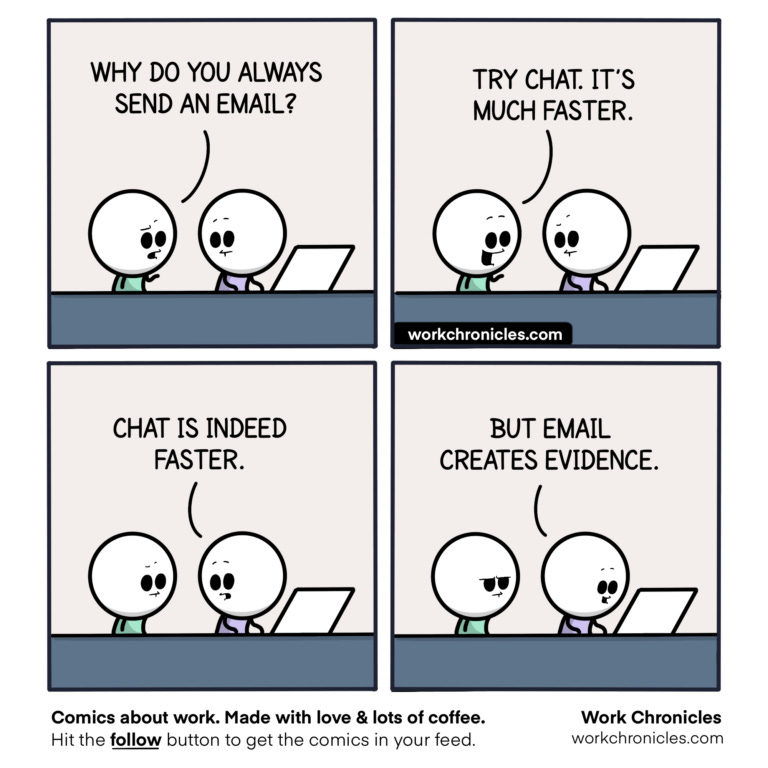 (comic) Email vs. Chat - Work Chronicles