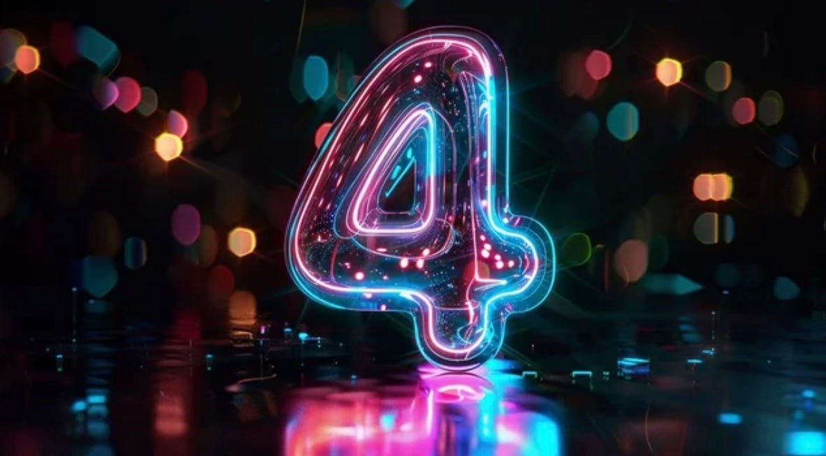 Part 4/Four of the Number Songs Project - by Steve Goldberg