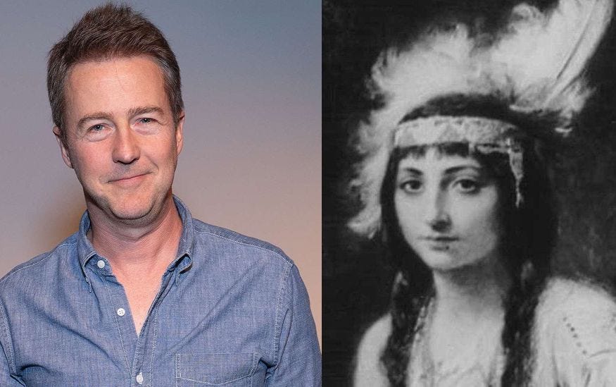 Edward Norton, Pocahontas’ın Soyundan Geliyor Edward Norton, Pocahontas’ın Soyundan Geliyor