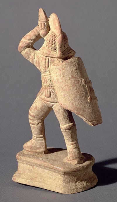 The gladiator lays his plans after he enters the arena