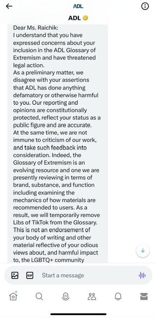 RESULTS: The ADL CAVES to Libs of TikTok