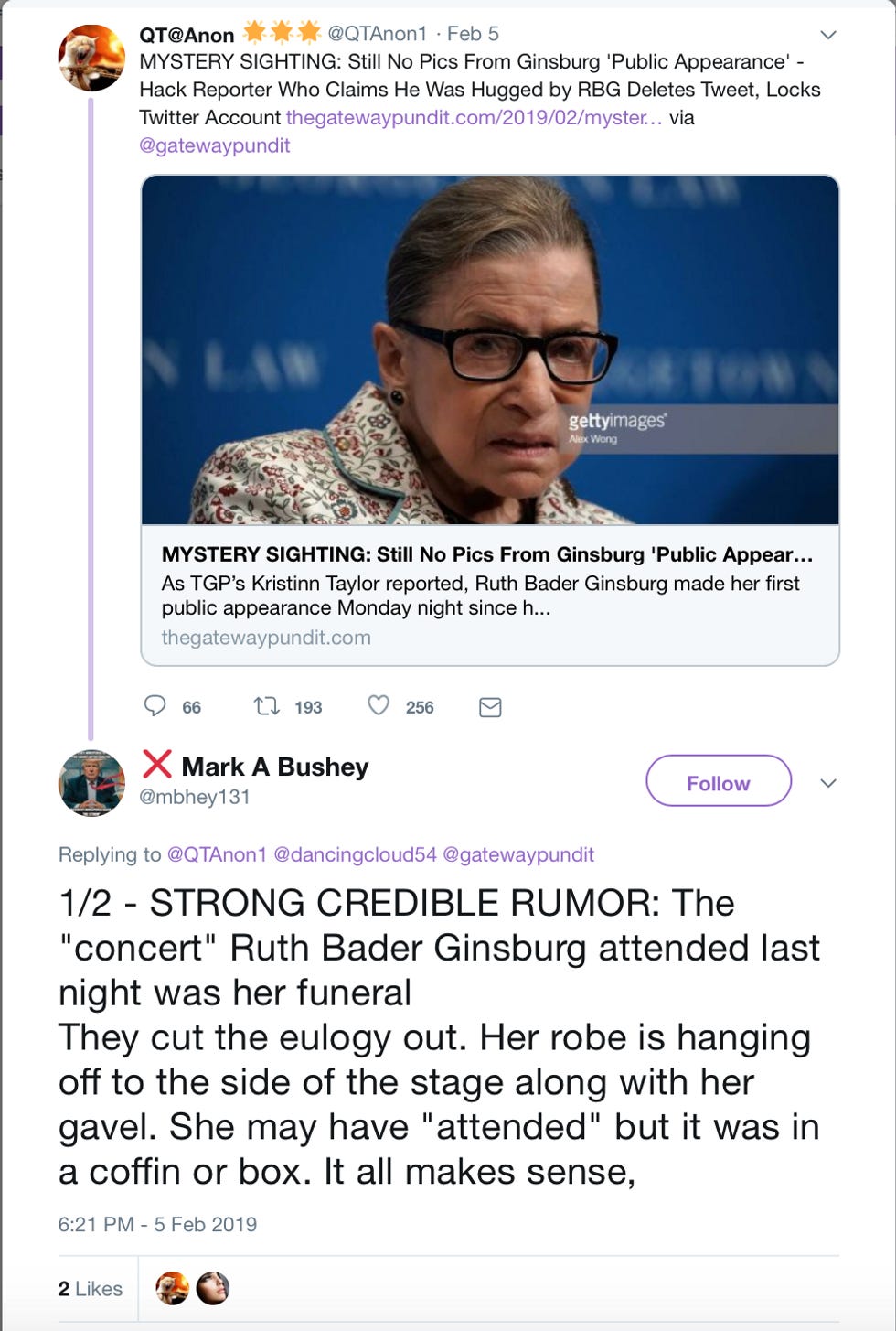 RBG Went To Work Yesterday, But That Won't Convince The Geniuses Who ...