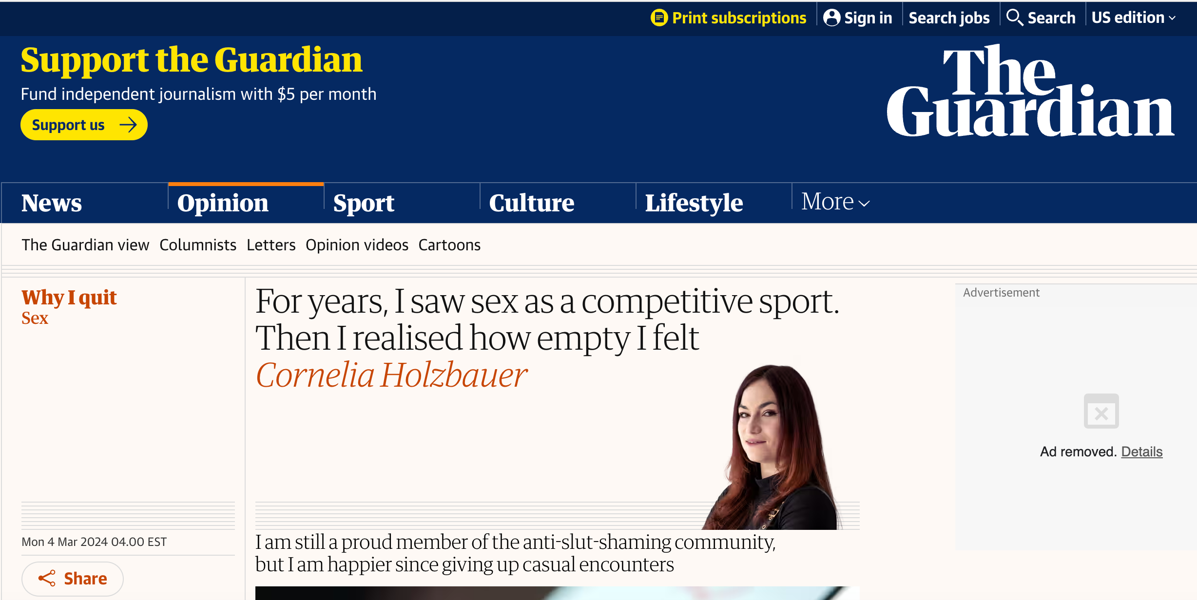 Special Report: "Why I Quit Sex" - by Cornelia Holzbauer