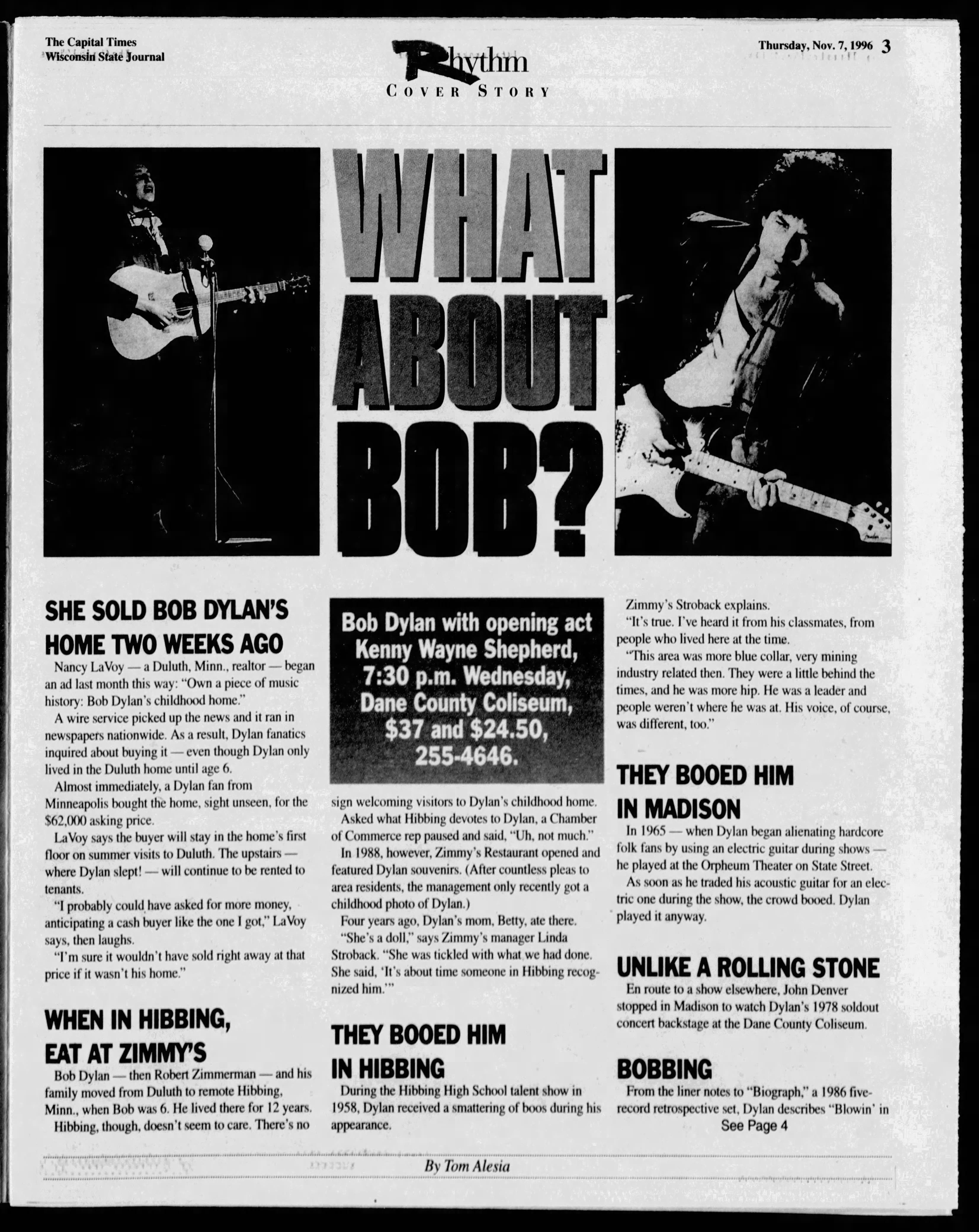 Bob Dylan in Madison, Wisconsin 1996 - by Ray Padgett