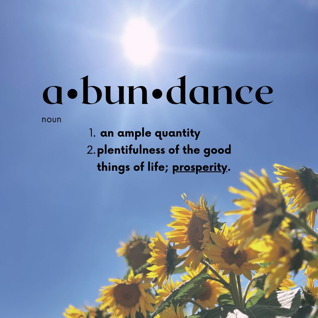 an abundant new year - by Tricia Fell - Tricia’s Substack