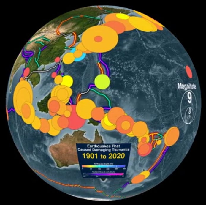 NOAA: 120 Years of Earthquakes and Their Tsunamis: 1901-2020