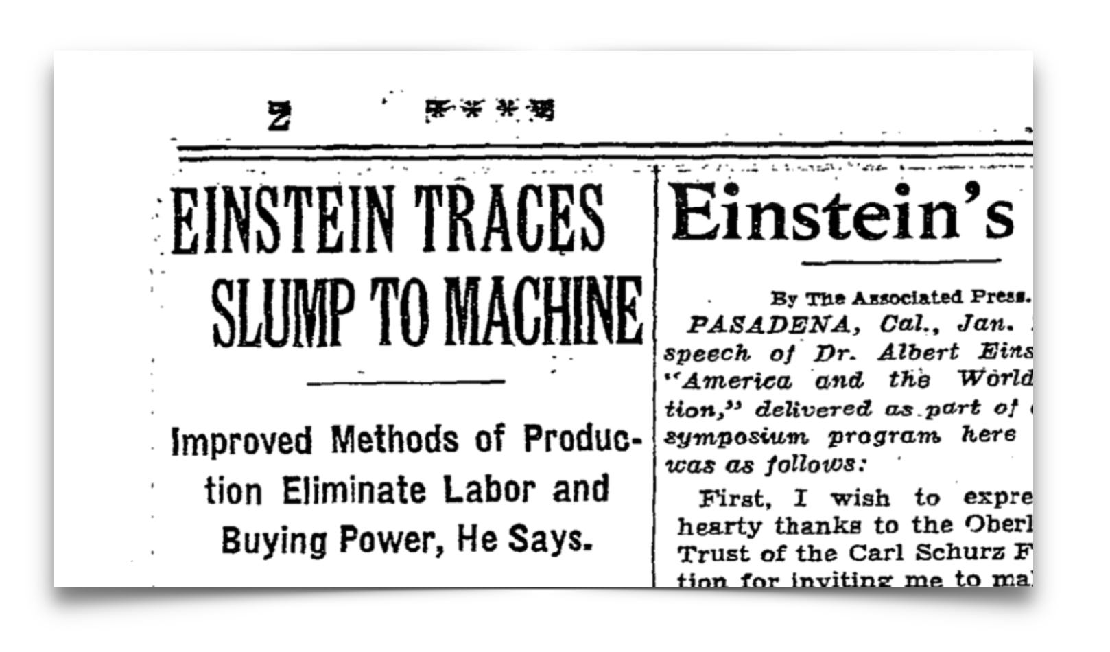 Einstein Blamed Automation for the Great Depression