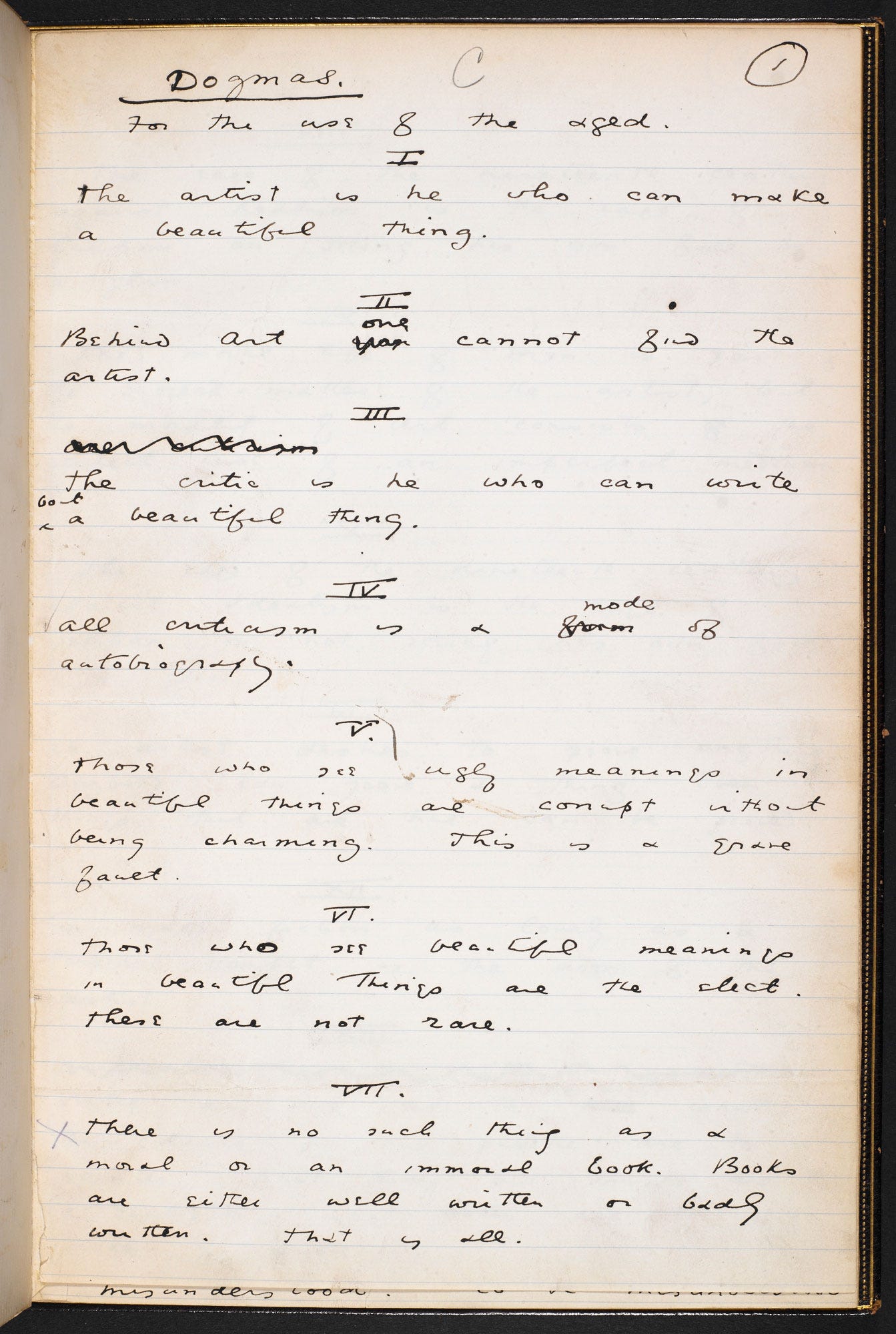 Oscar Wilde's "Criminal" Notes - by Jillian Hess - Noted