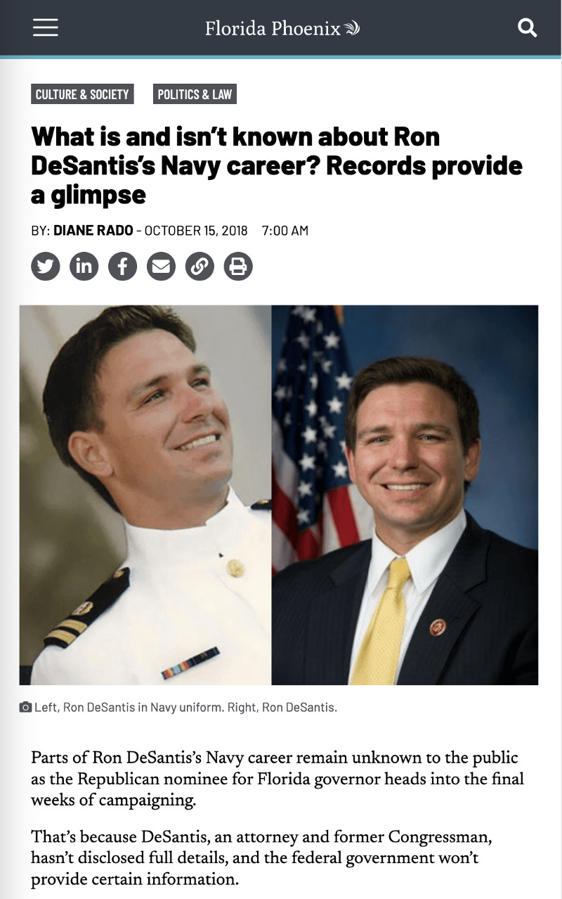 The Unsolved Mystery of Ron DeSantis’ Alleged Wartime Photo