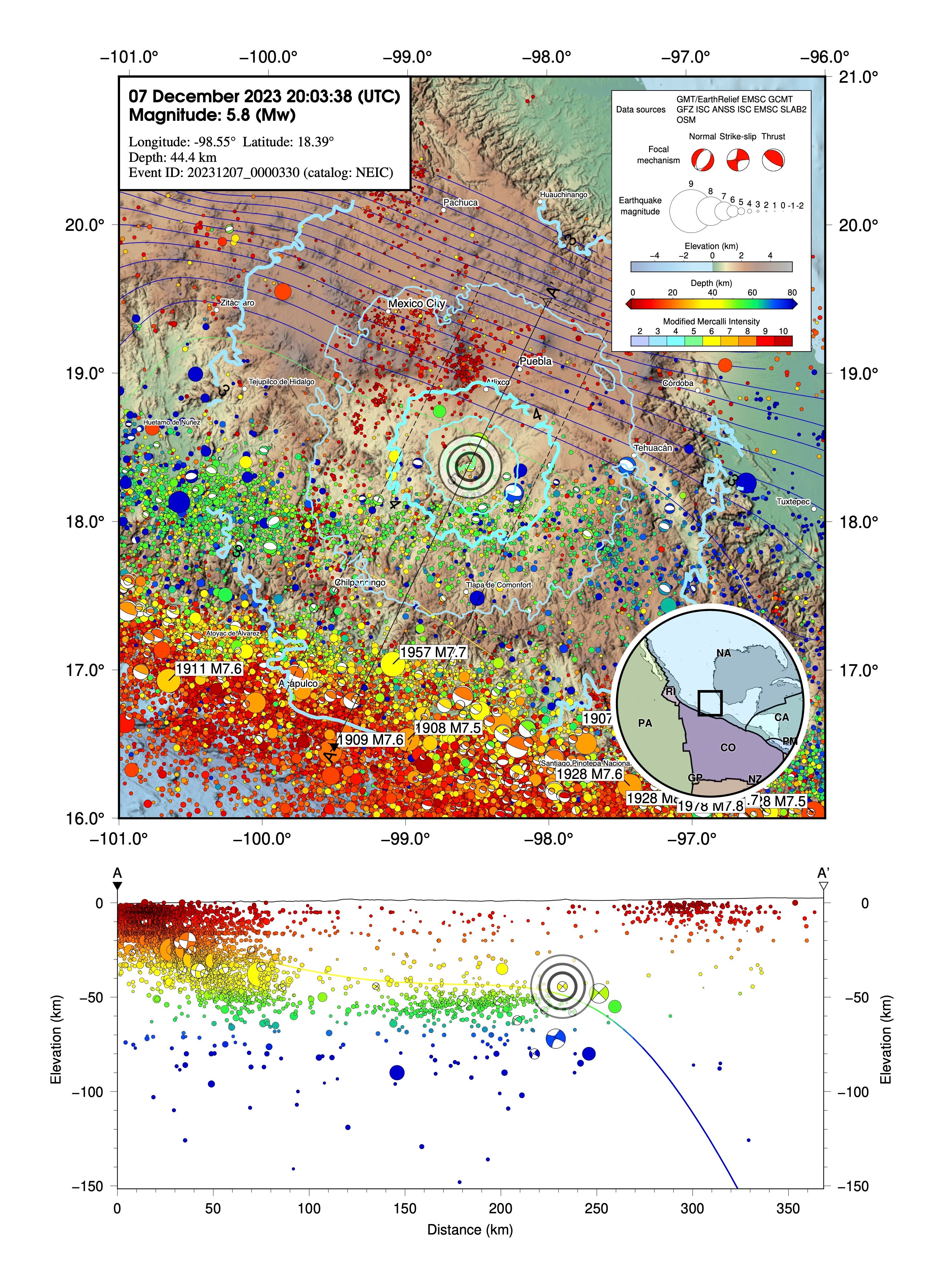 M5.8 earthquake shakes Mexico City - by Judith A Hubbard