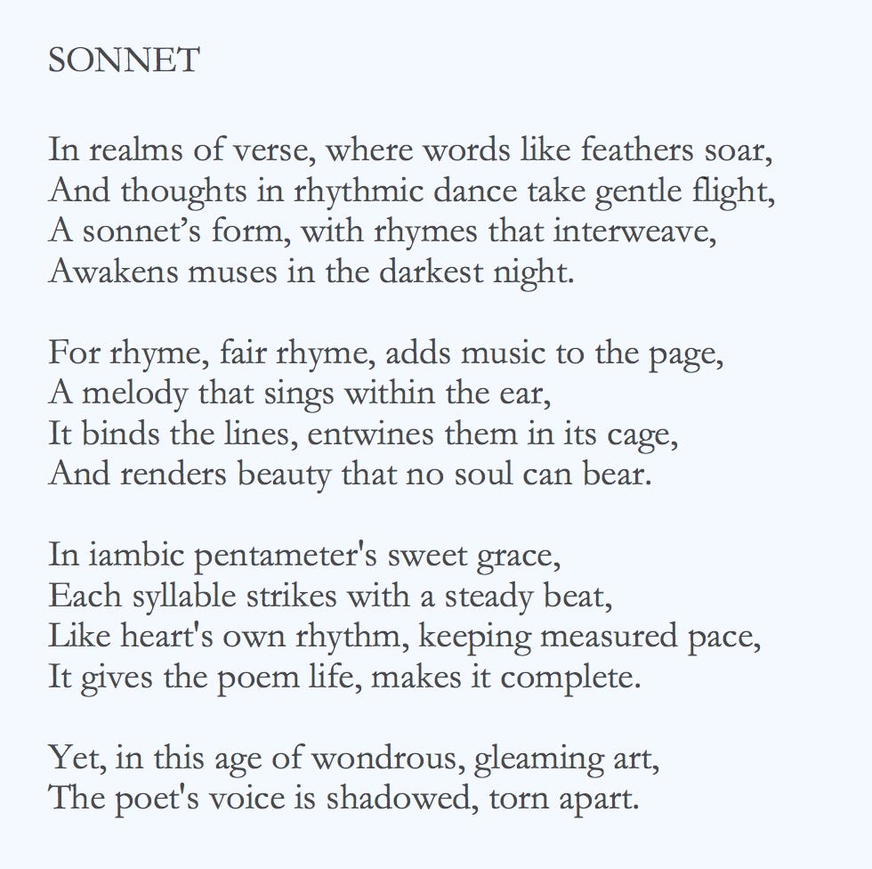 Sonnet Examples About Food