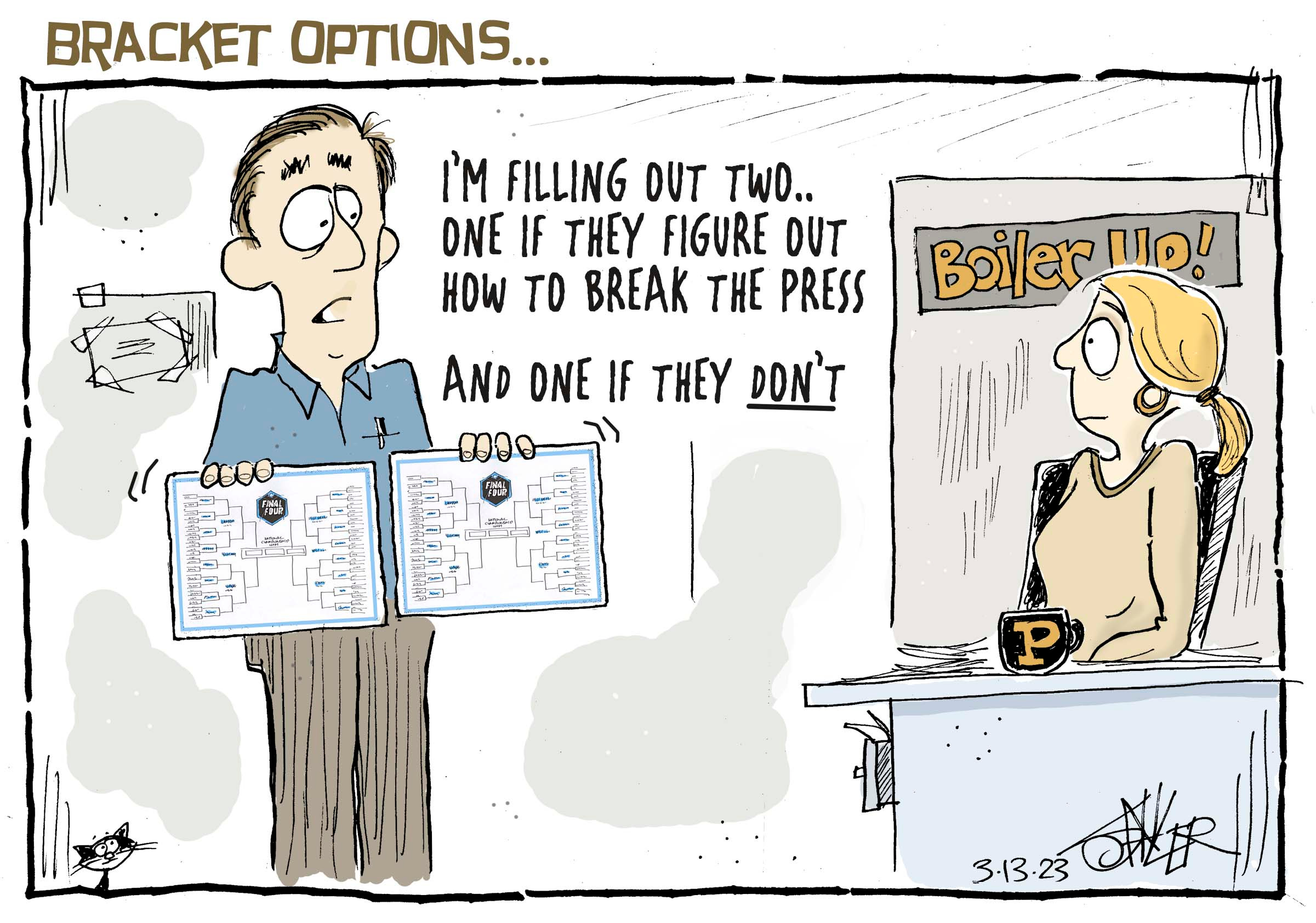Making Bracket Choices - by Dave Sattler - cartoonist