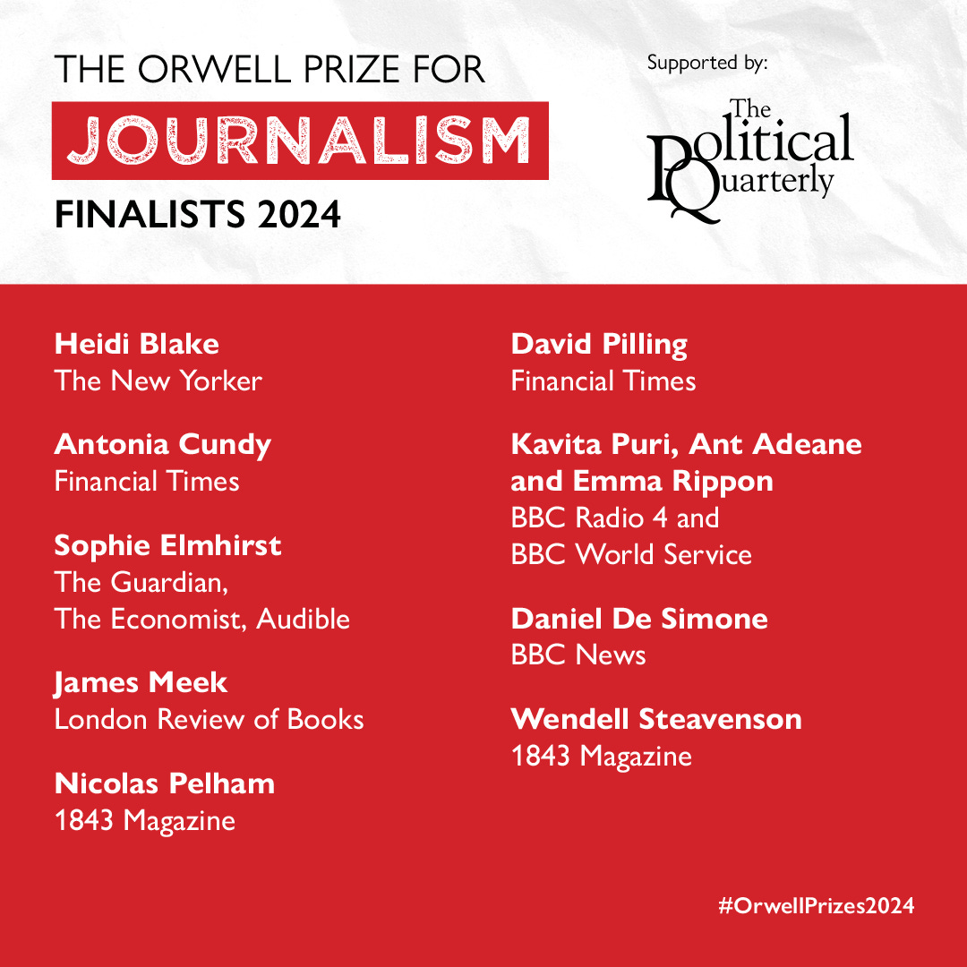 The Orwell Prizes 2024: Finalists