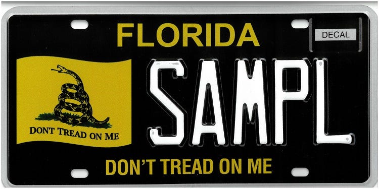 Gadsden Flag License Plate Available in Florida