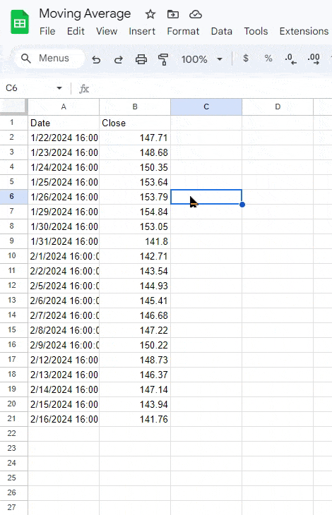 How to Calculate Moving Average in Google Sheets
