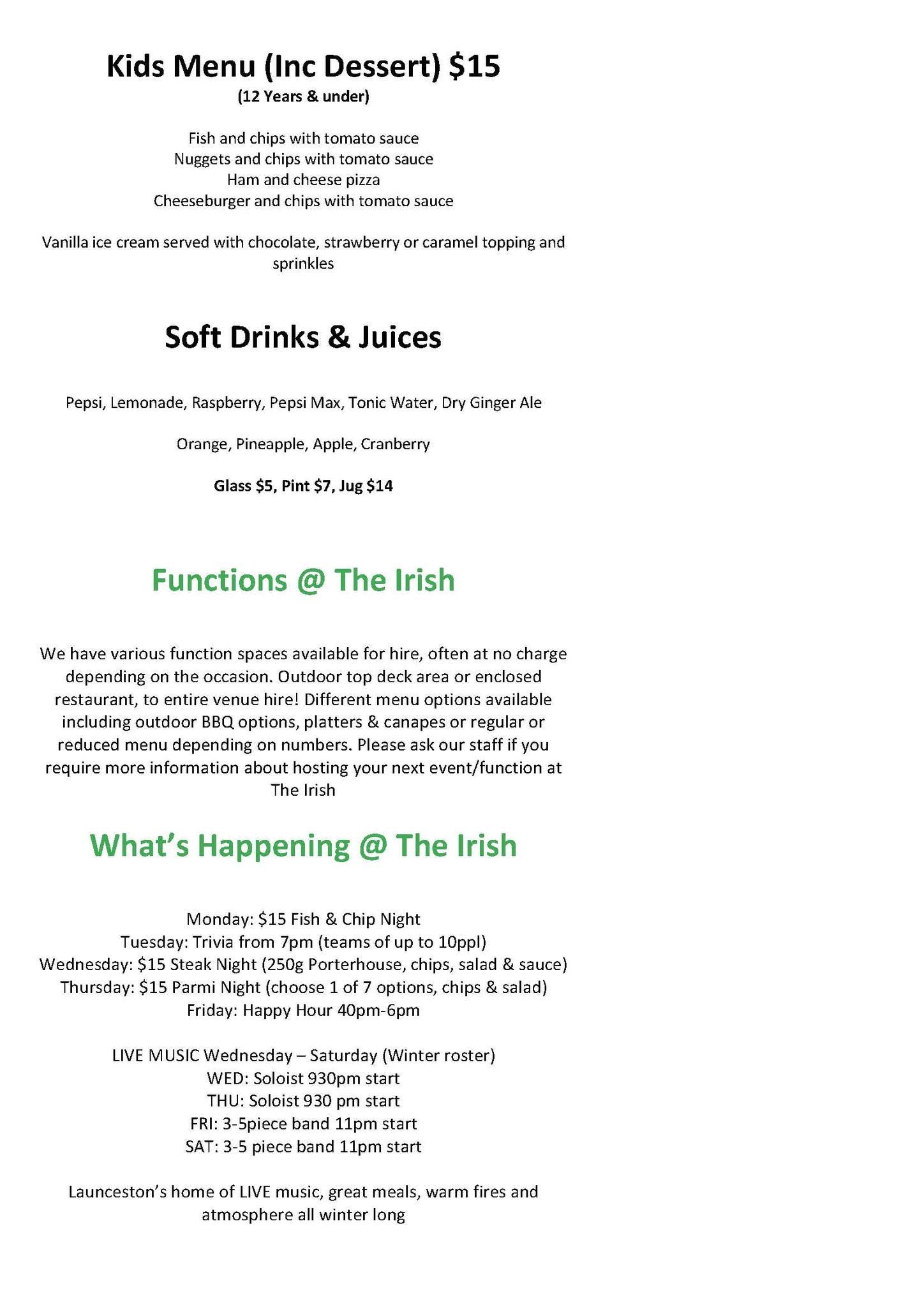 THE IRISH | Heads Up Launceston