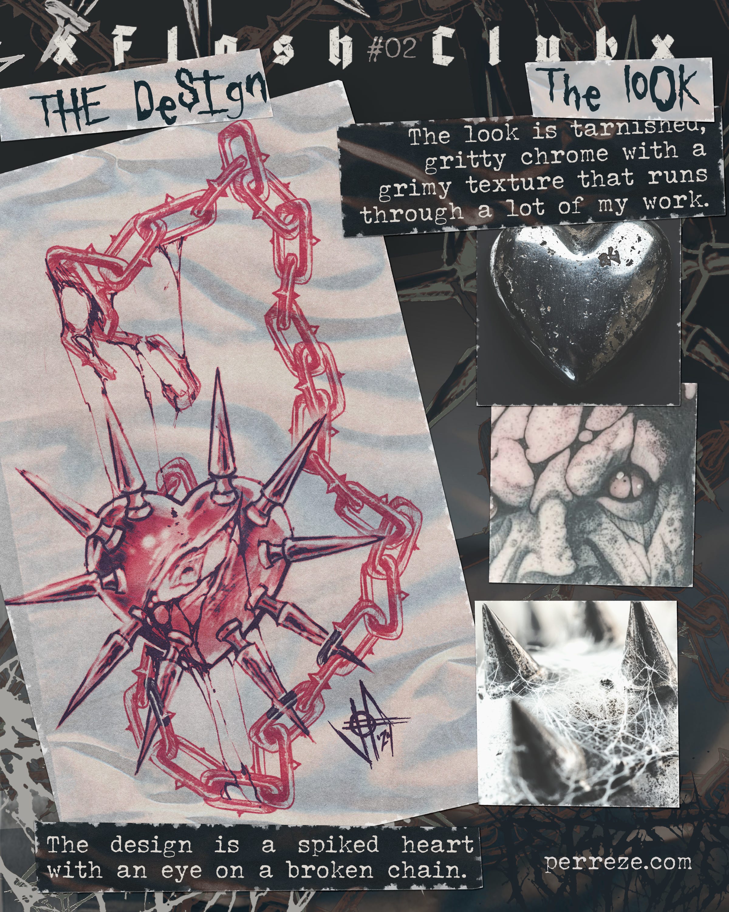 02 Spiked Heart // Tattoo Flash [claimed] - by Joe Perreze