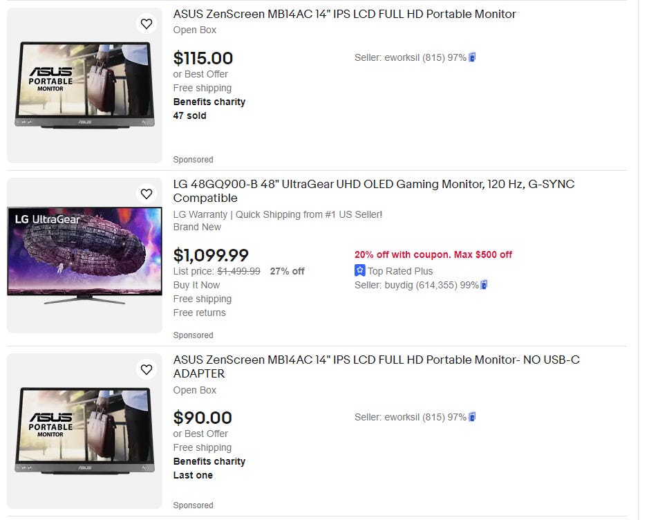 '🛒07' Amazon's Illusion of Choice, Portable Monitors