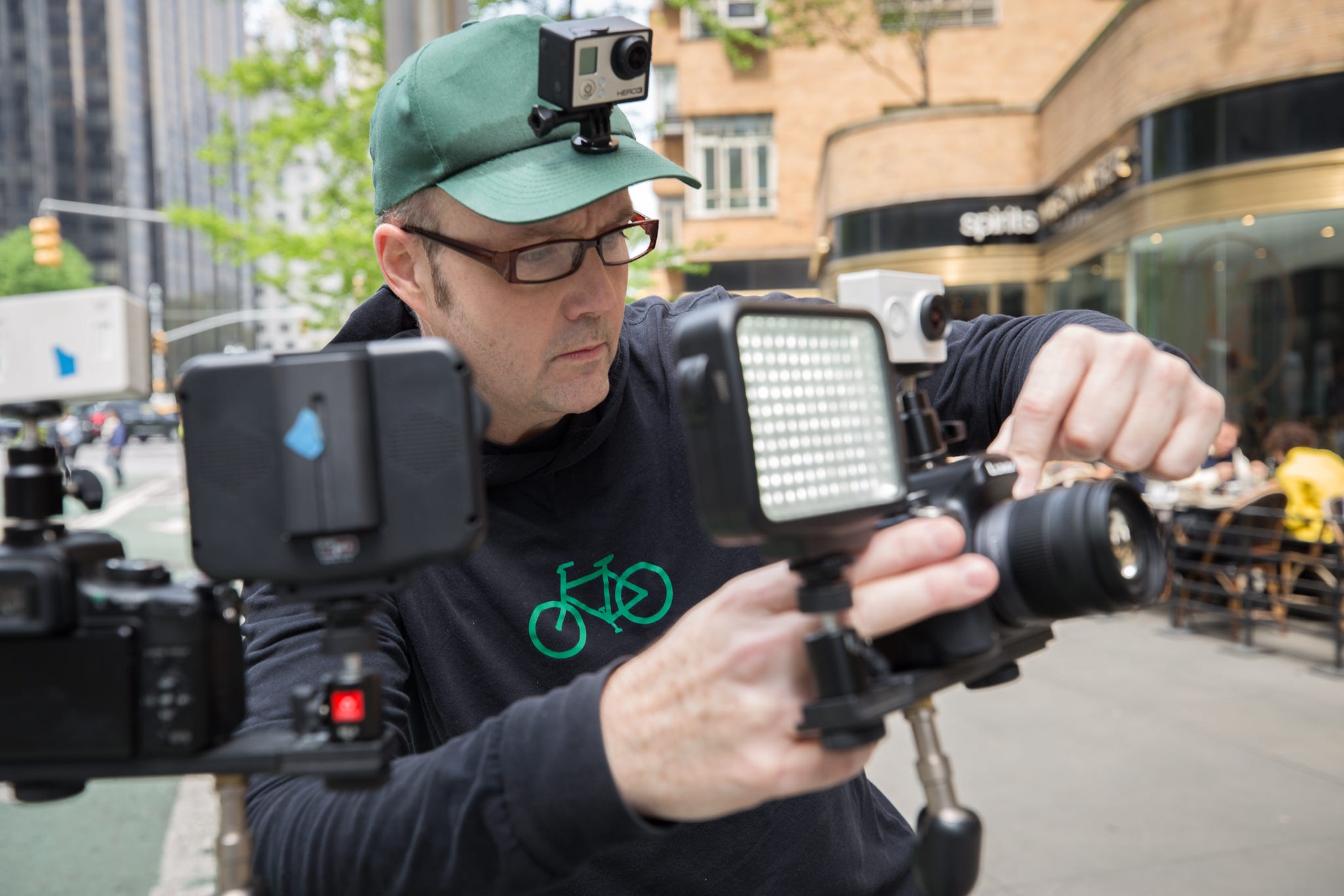 This Rapid-Fire TV Host Has an Entire Studio Mounted on His Bike