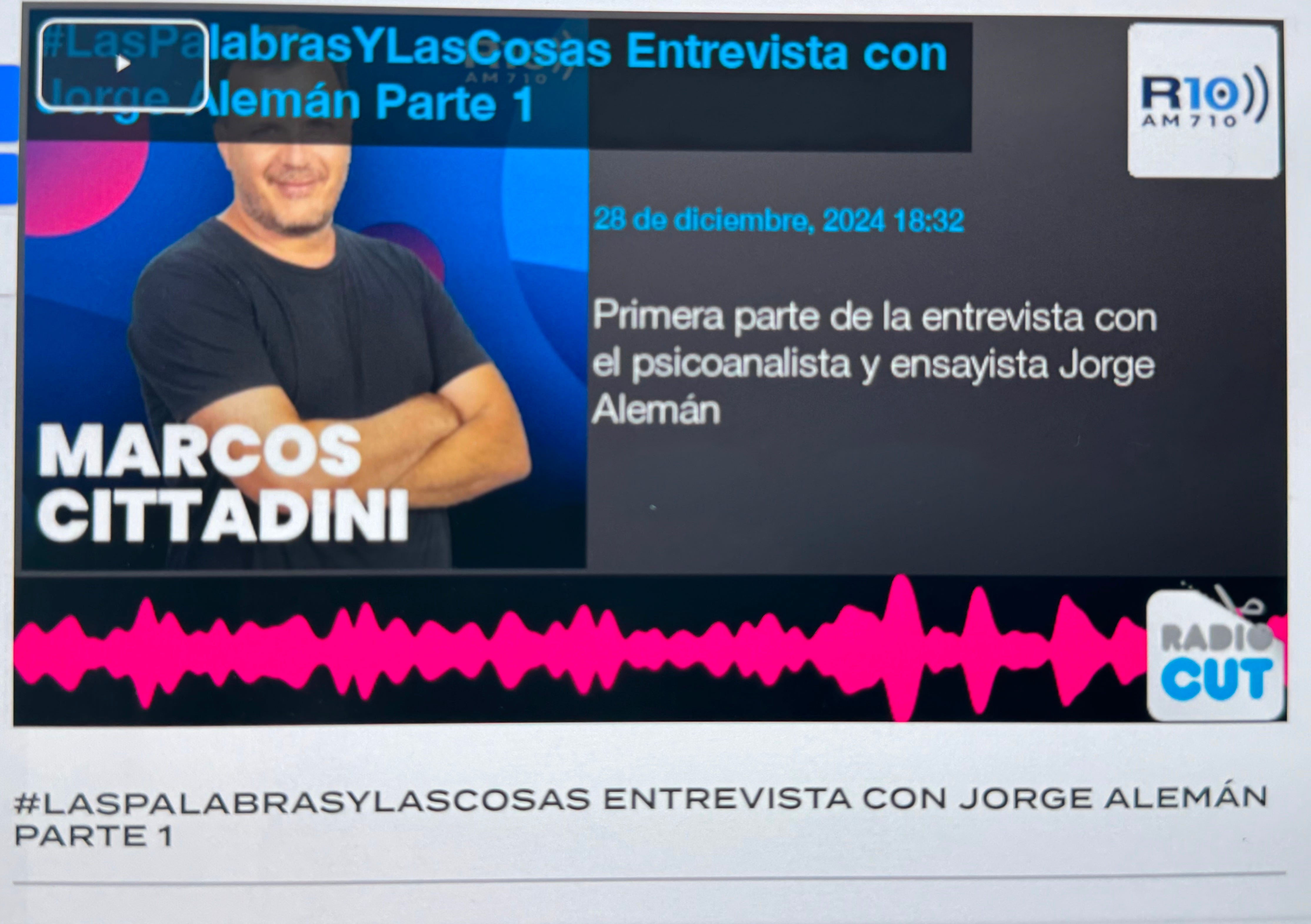 Las palabras y las cosas · Entrevista con Jorge Alemán