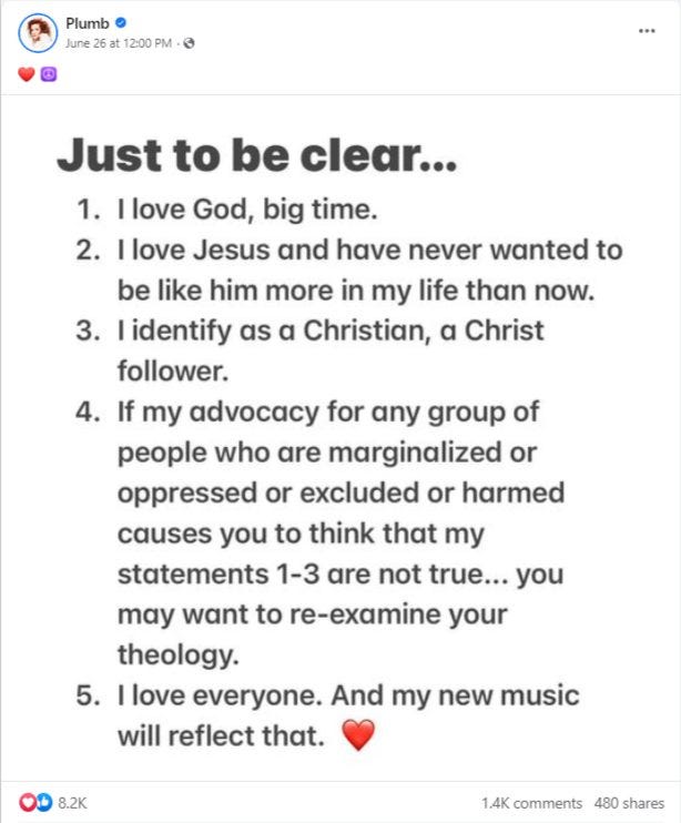 Christian Band ‘Plumb’ Comes Out as LGBTQ-Affirming