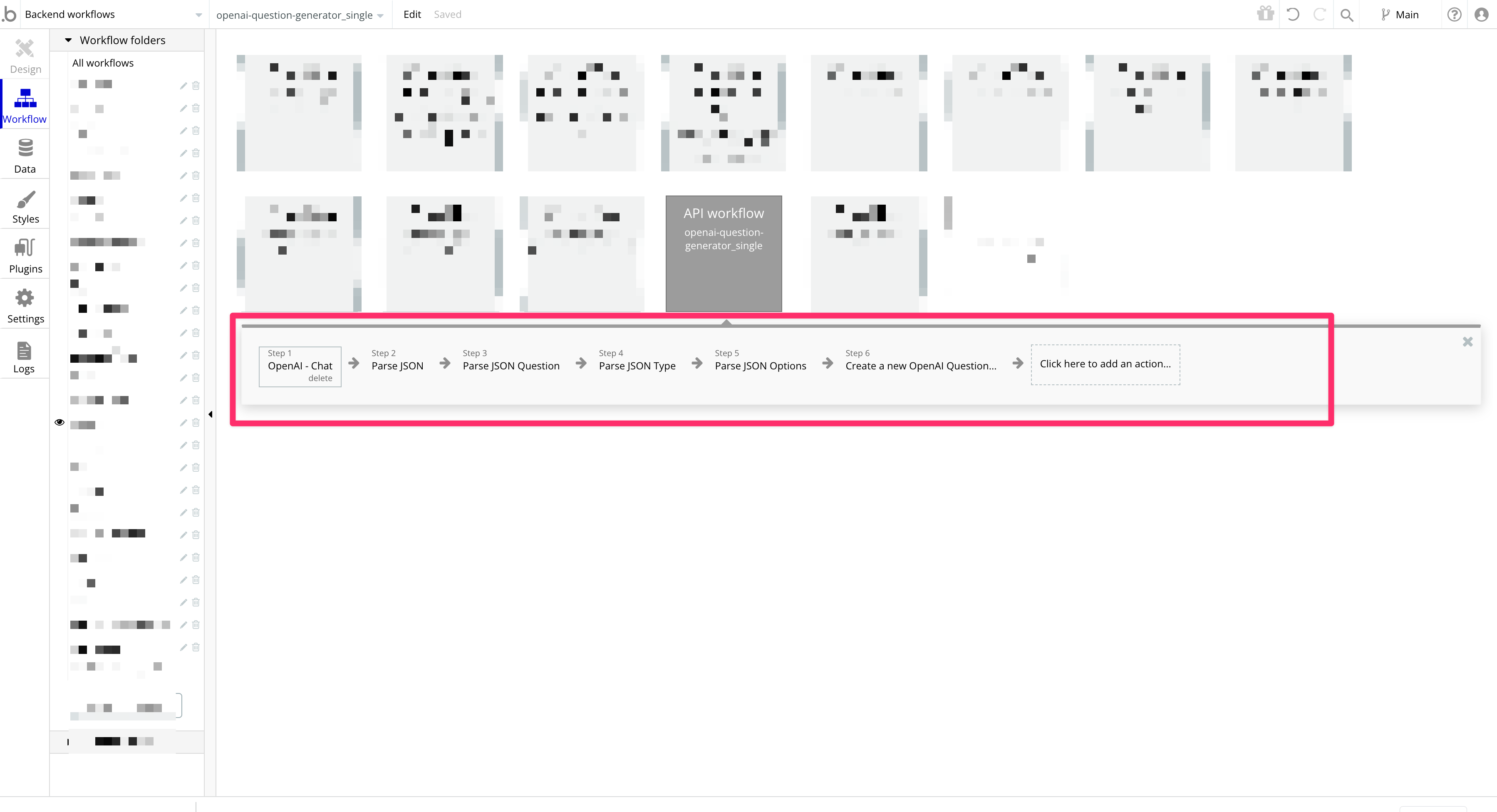 Building complex features using OpenAI in Bubble