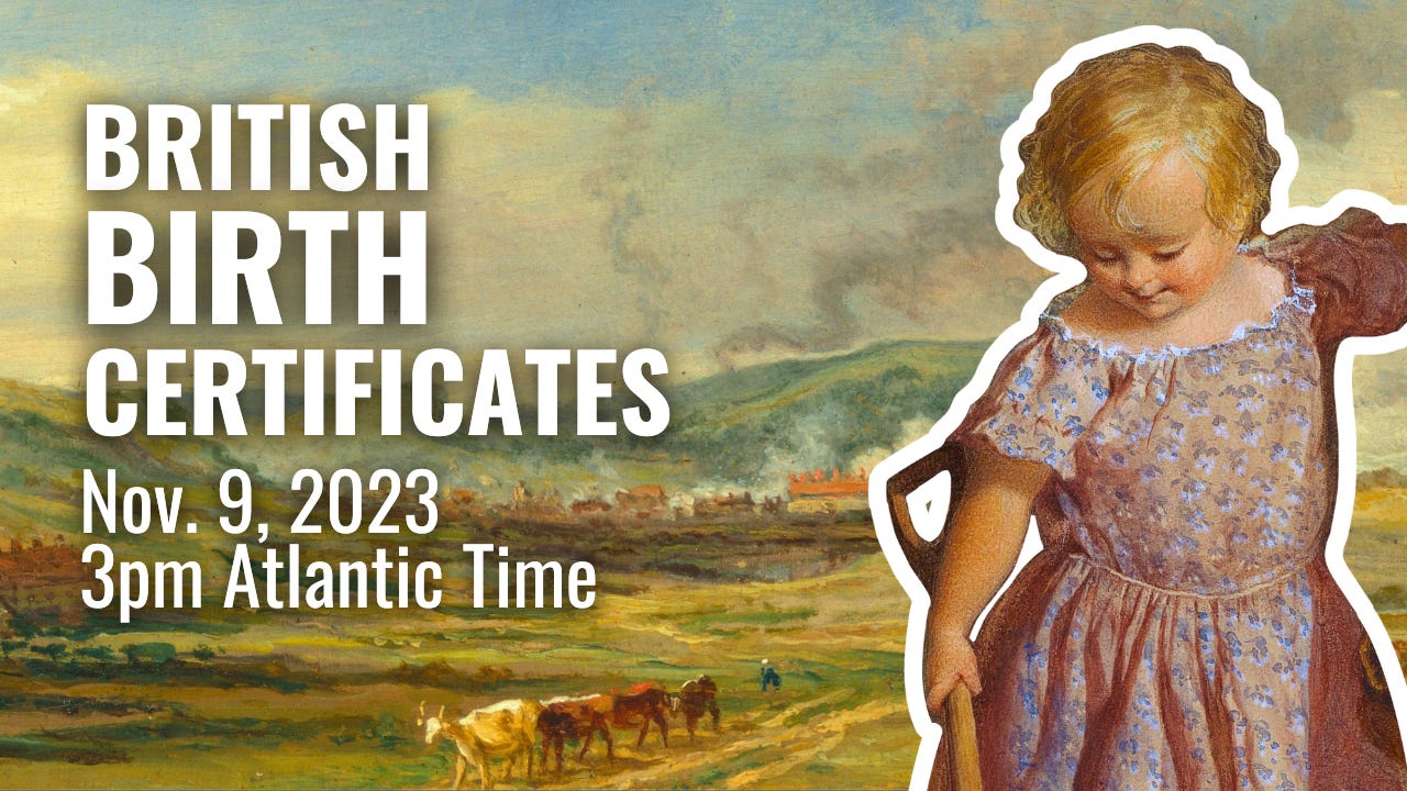 Livestream: British Birth Certificates