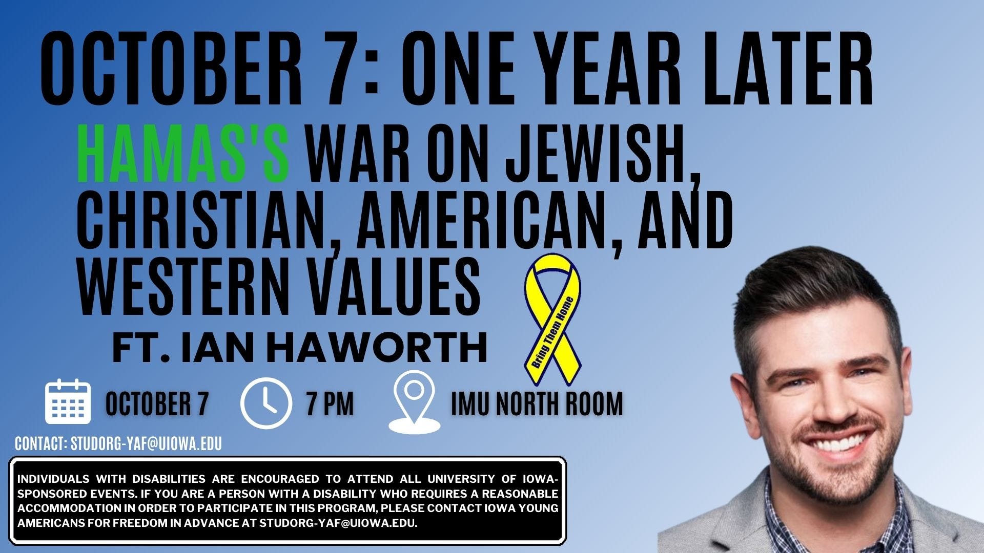 Upcoming College Speeches - Ian Haworth