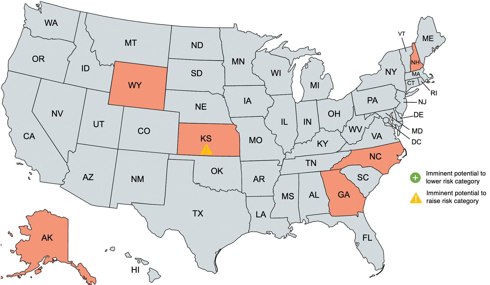 Second Period Anti-trans Legislative Risk Map