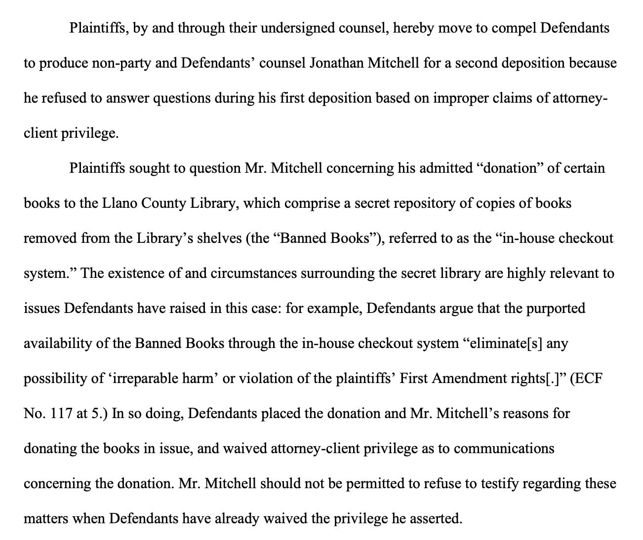 Jonathan Mitchell, too busy for court deadlines, but not new lawsuits