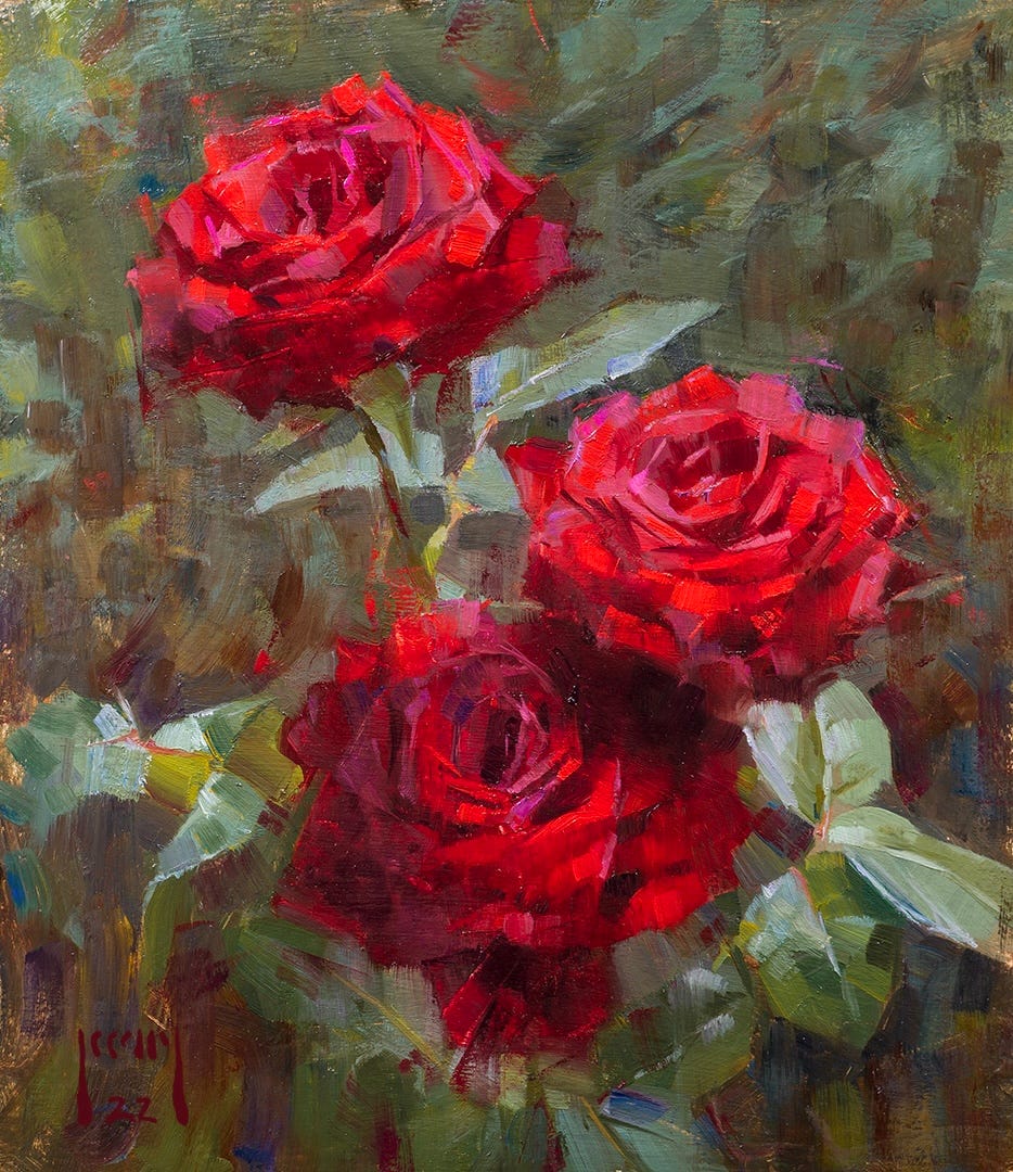 Dark Red Roses - Alex Kelly Art