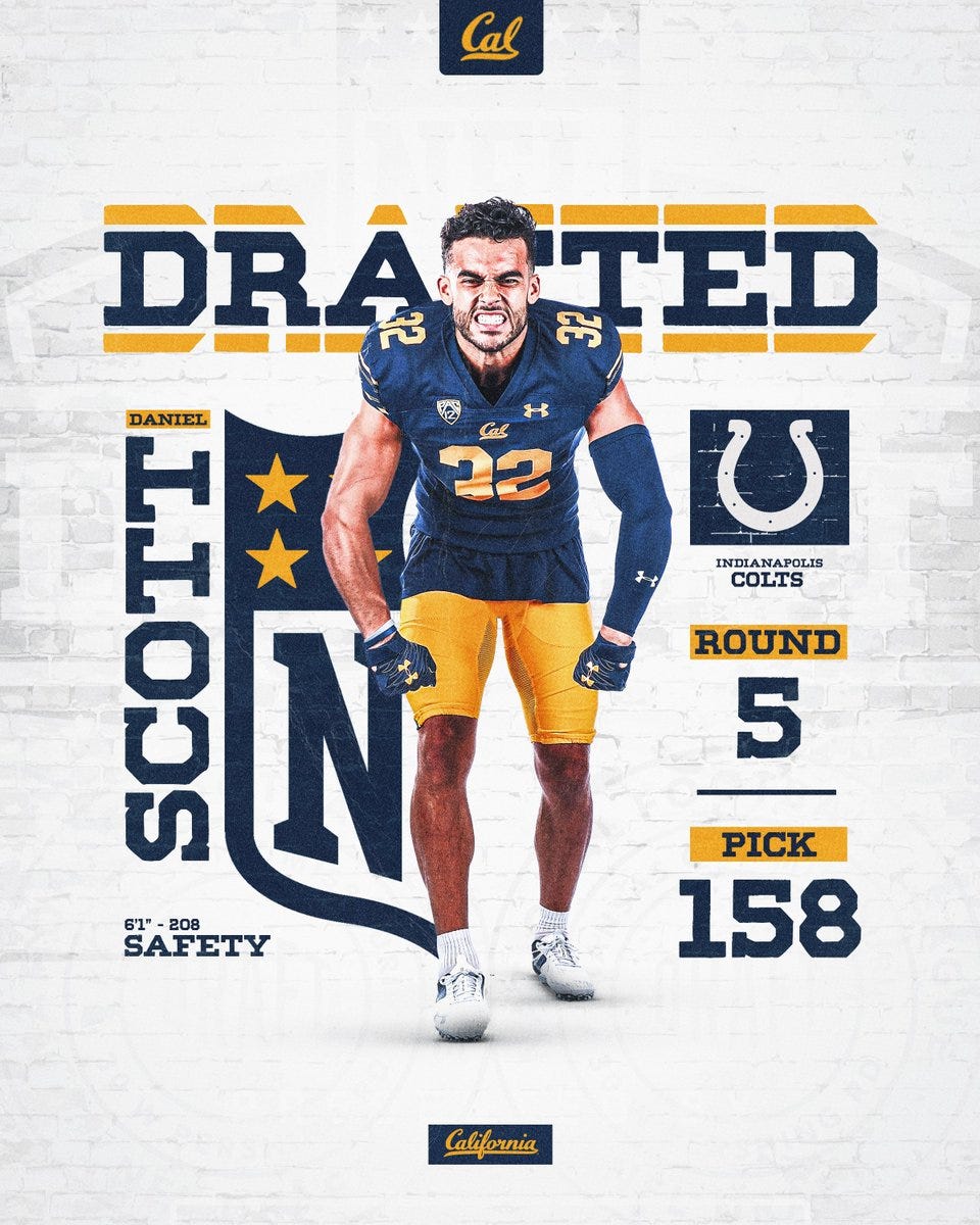 Cal Football Safety Daniel Scott taken by the Indianapolis Colts in the ...