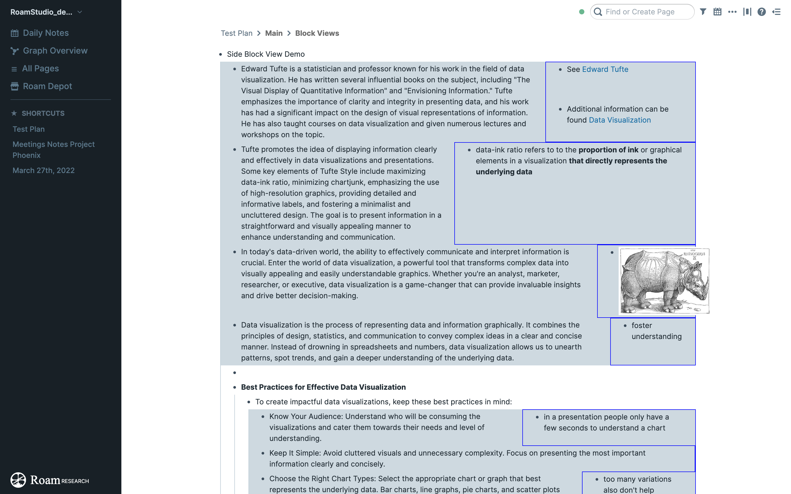 Tufte Style Side Notes for Roam Research