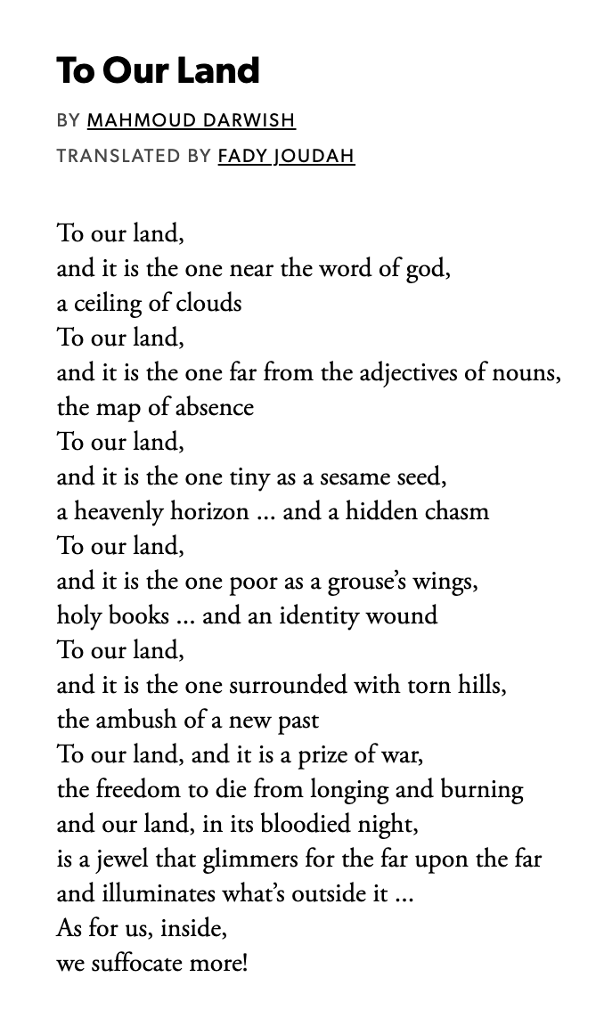 a poem by mahmoud darwish - by Betty Corrello