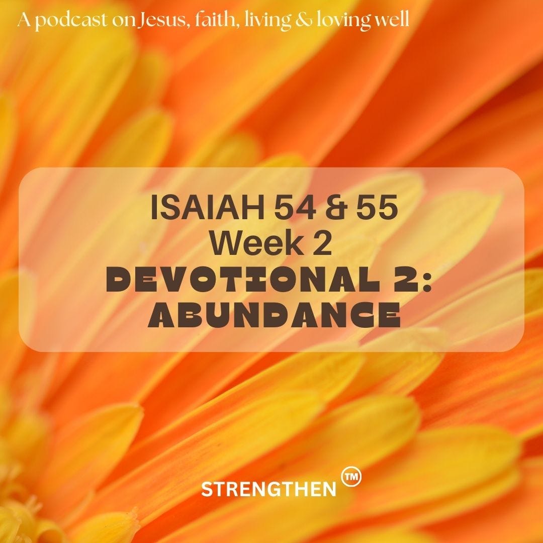Isaiah 54 & 55 Week 2 Devotional 2: Abundance
