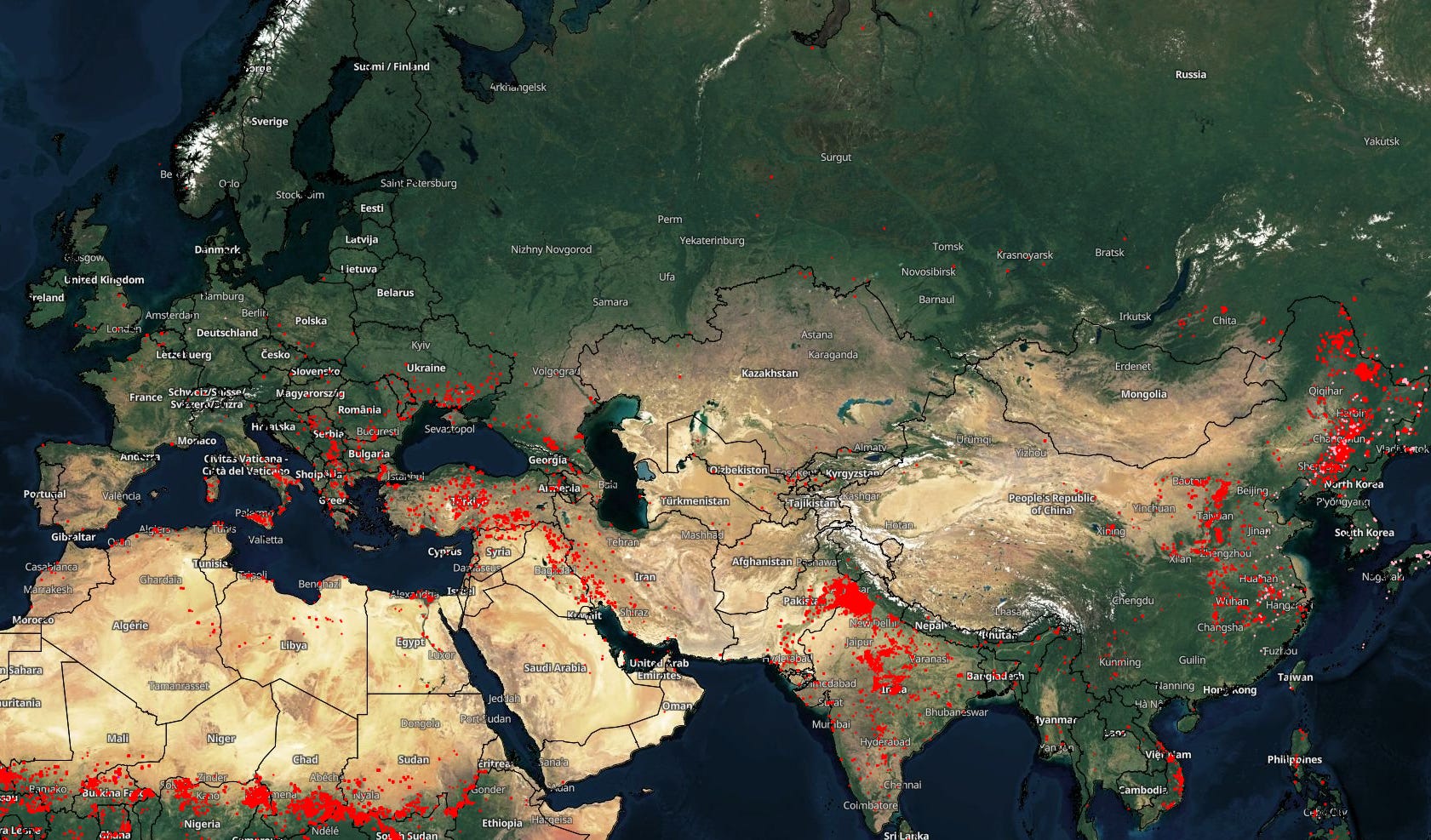 Current Map Snapshots Of Fires Burning Around The Globe - October 30th ...