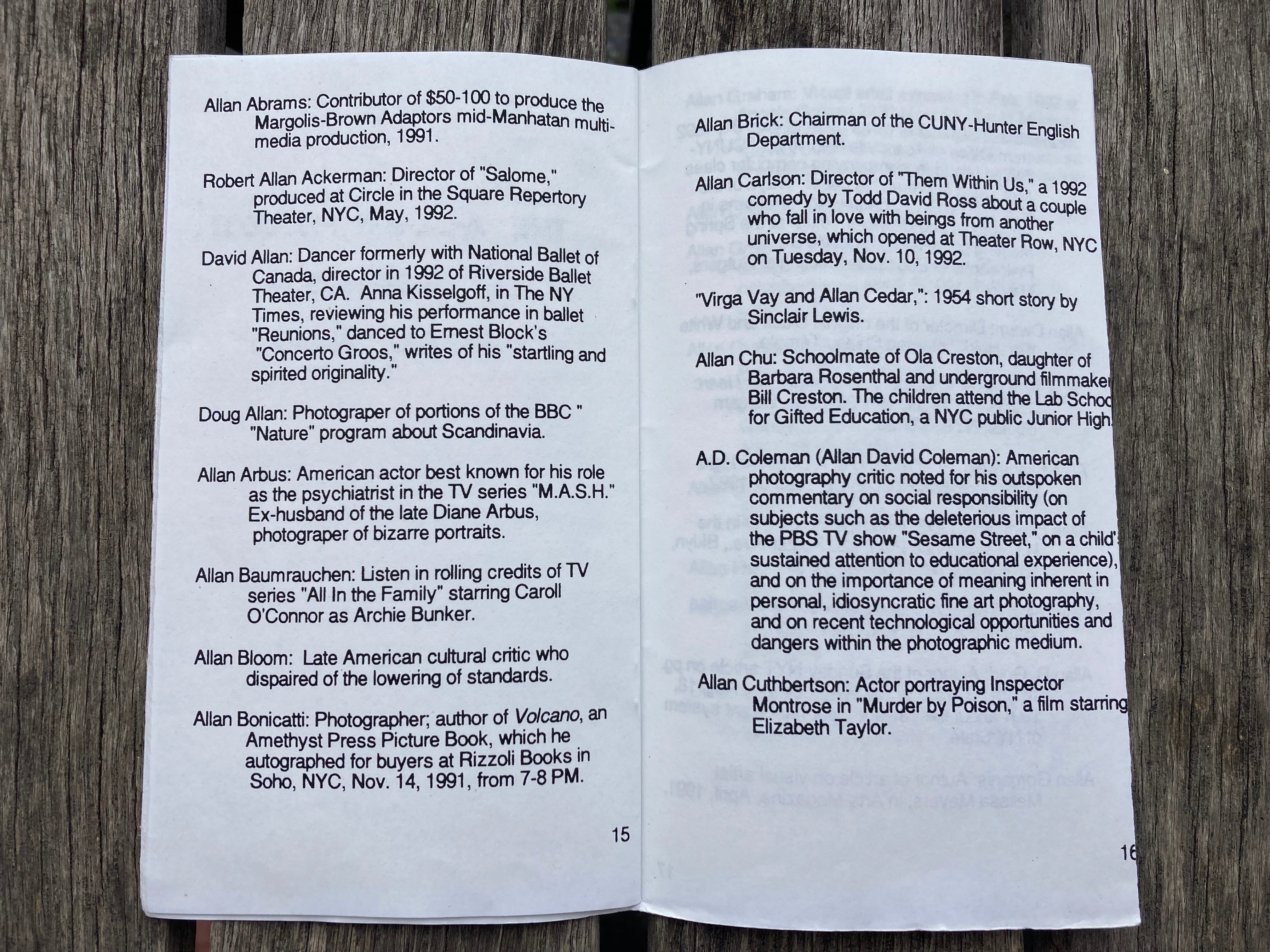 A Multitude of New “Allans” - by Adam Smyth - TEXT!