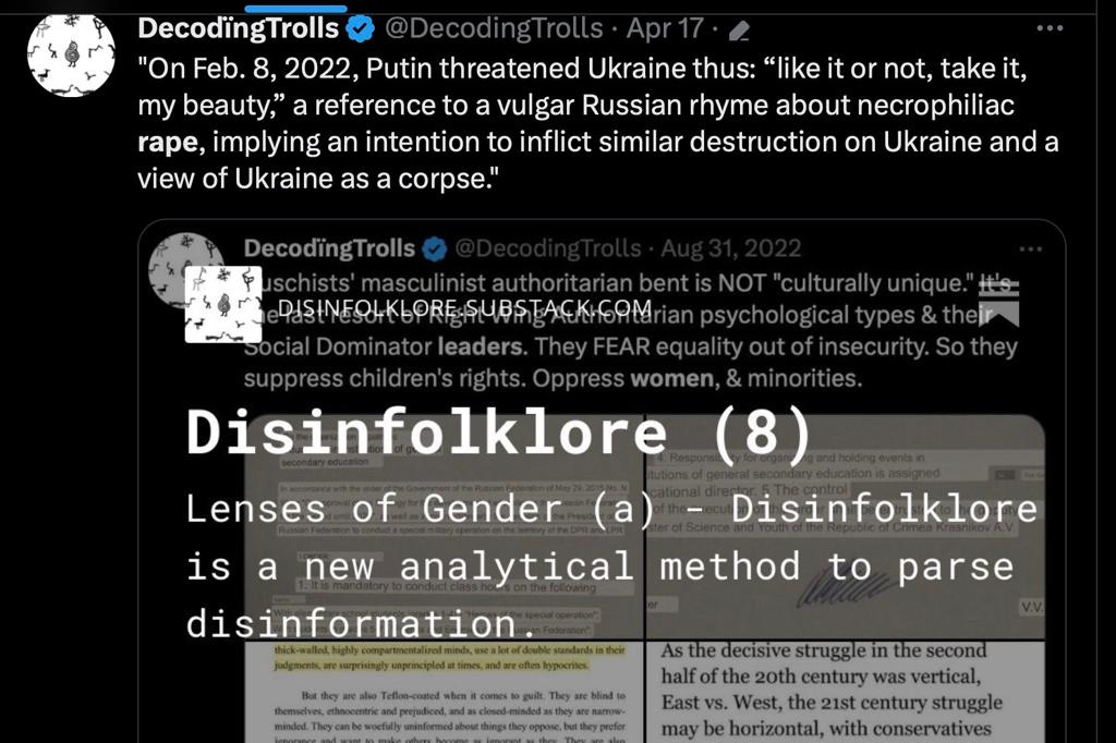 Meta Disinfolklore (1) - by DecodingTrolls - Disinfolklore
