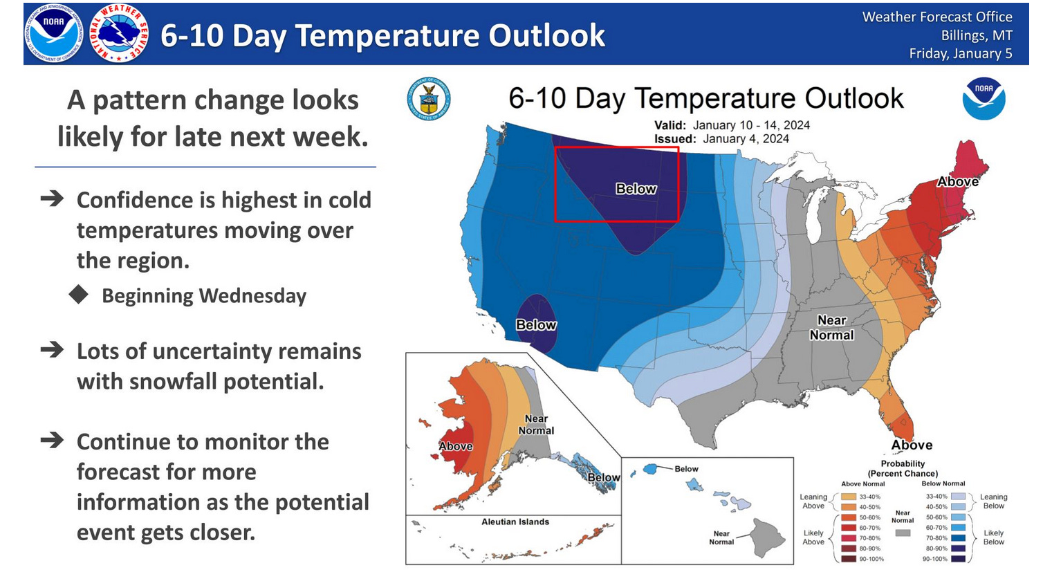 Good Chance of Below Average Temperatures Next Week