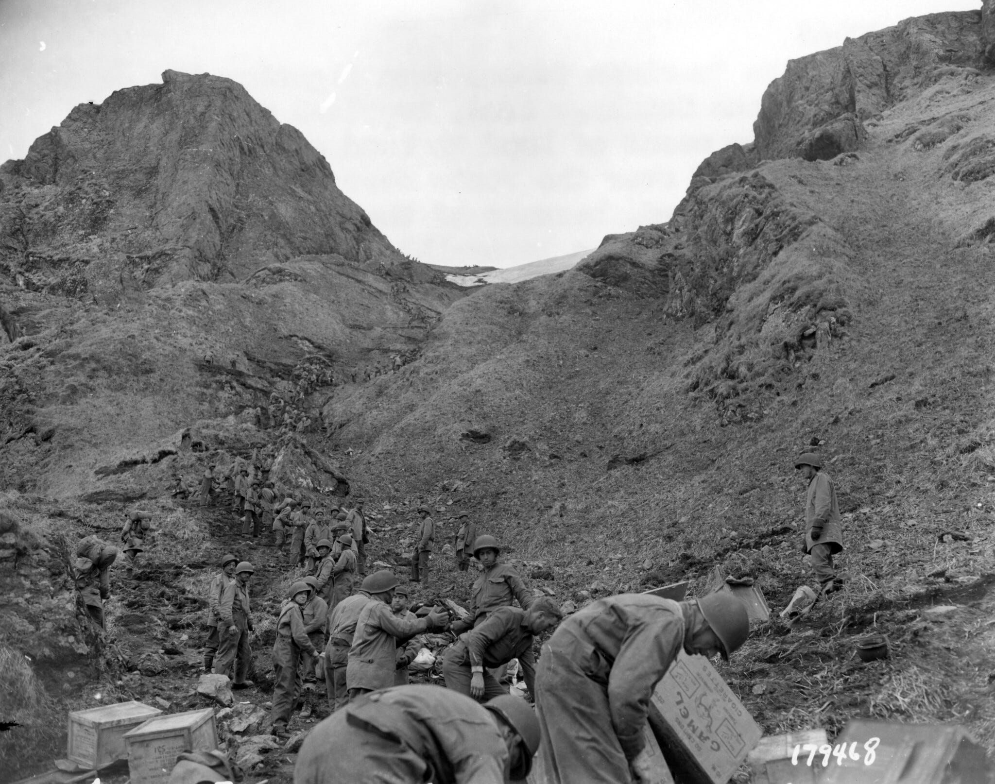 Last desperate hours of Japanese on Attu