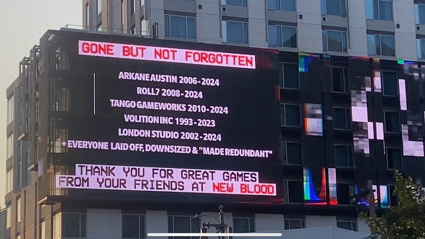 The story behind a head-turning billboard mourning game studio shutdowns