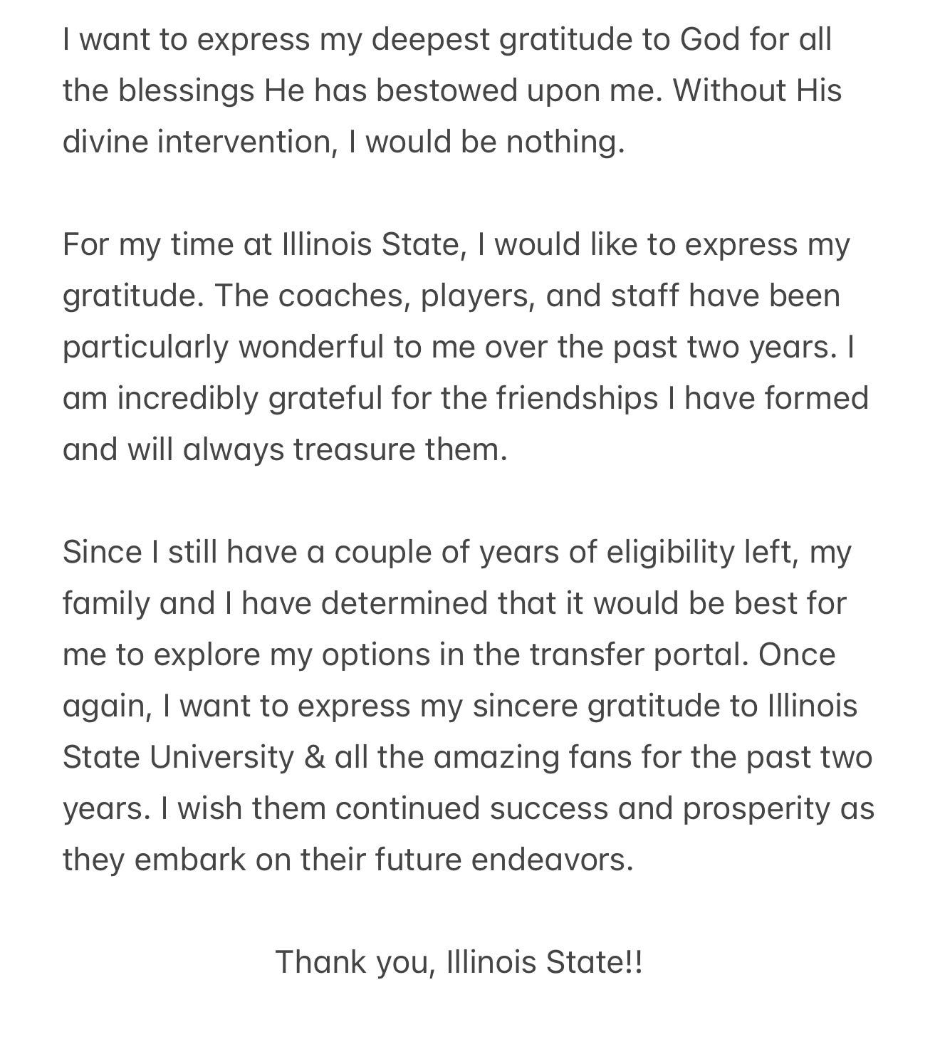 Illinois State's Dowell into transfer portal