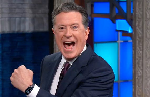 Late-night is back: Stephen Colbert thanks his writers / Jimmy Fallon ...