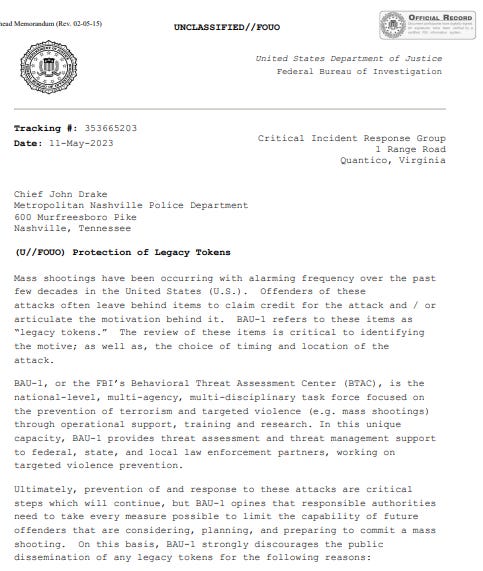 Federal Bureau of Investigation (FBI) Using “Legacy Tokens” to Shield ...