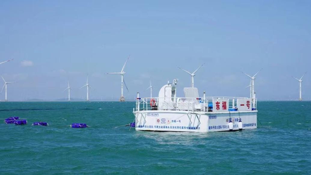 World first direct seawater electrolysis floating platform tested ...