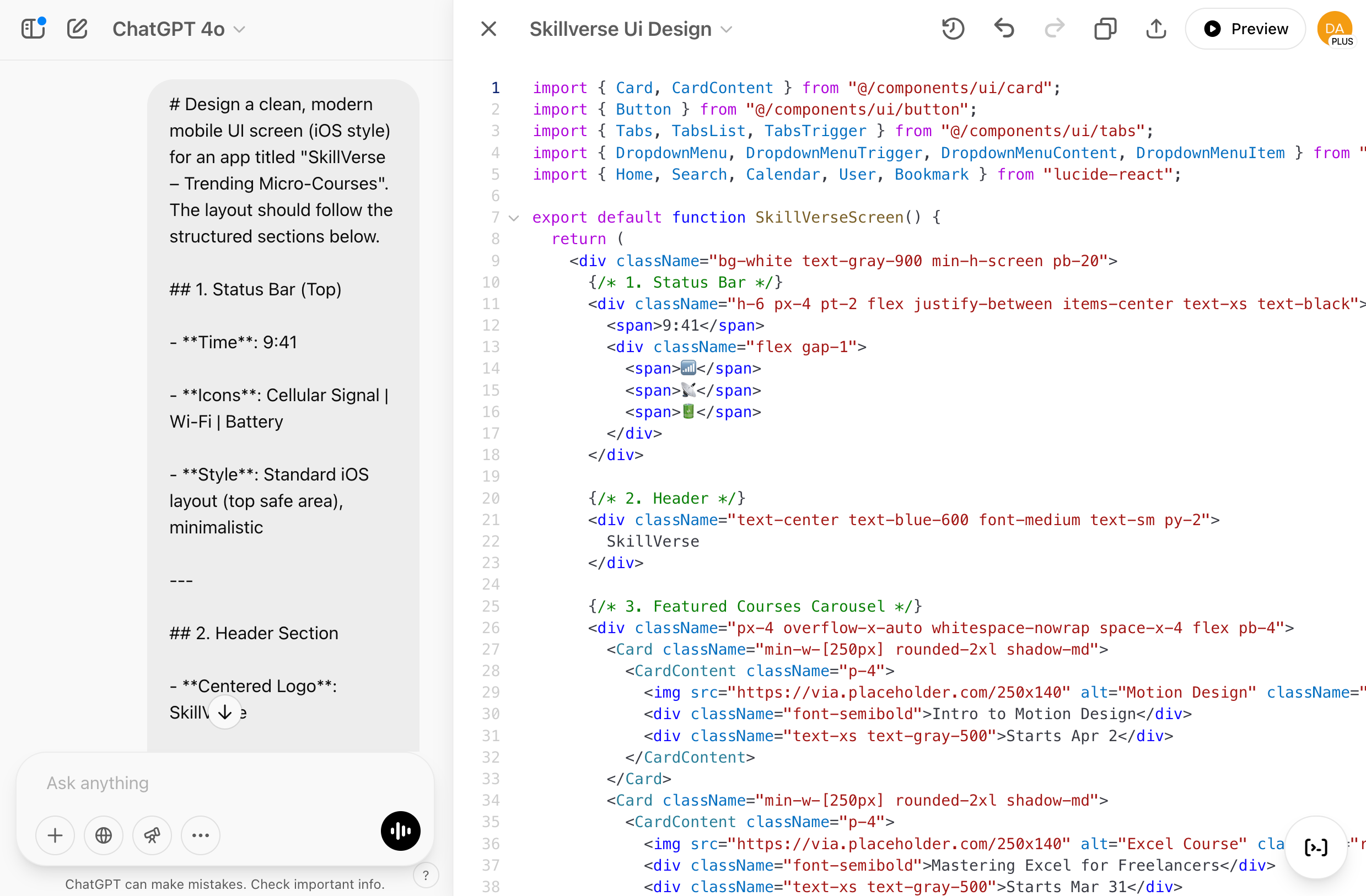 How I created UI with ChatGPT's new image generator (4o)