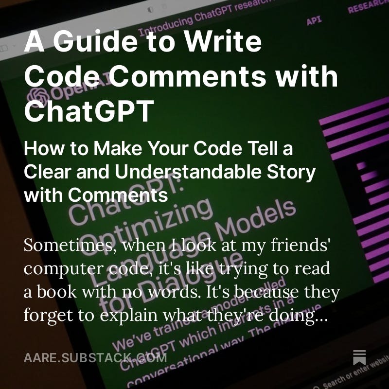 A Guide to Write Code Comments with ChatGPT