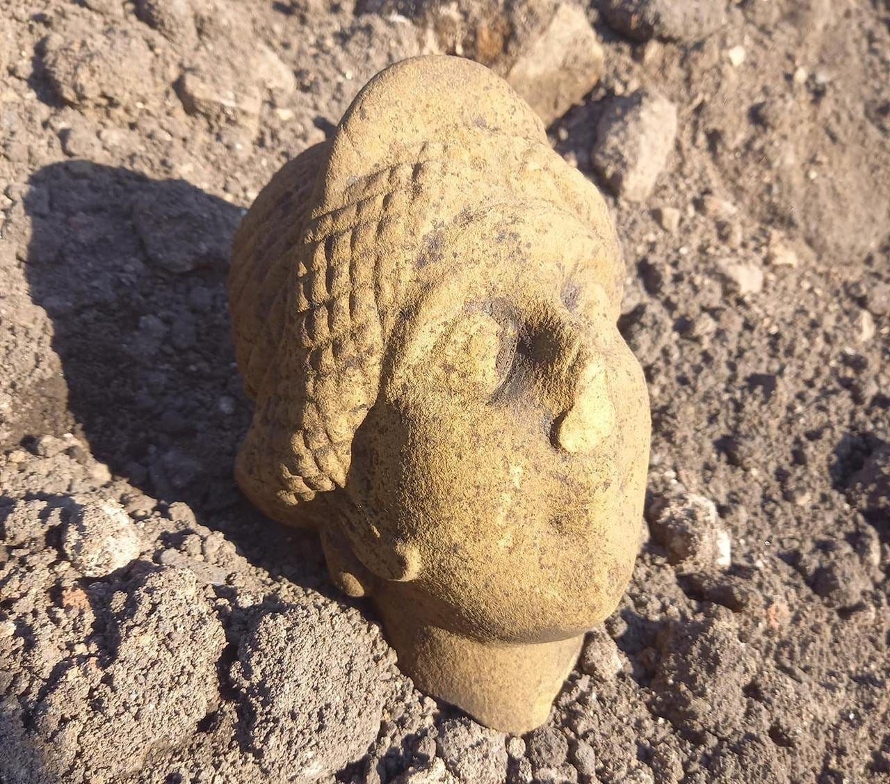 Archaeologists discover third Roman head during Carlisle dig
